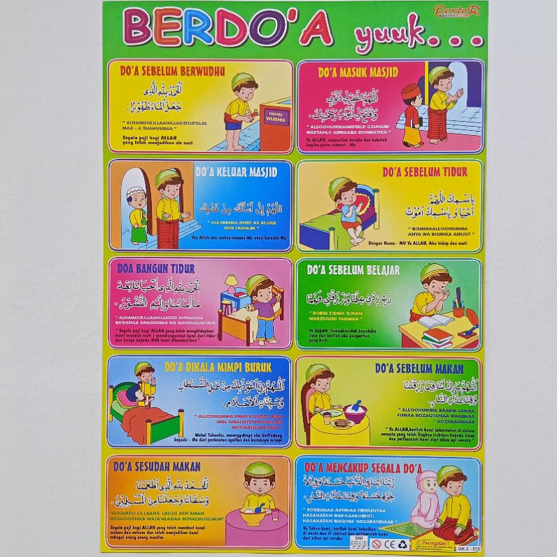 Jual Poster Edukasi Anak Belajar Berdoa Yuk | Shopee Indonesia