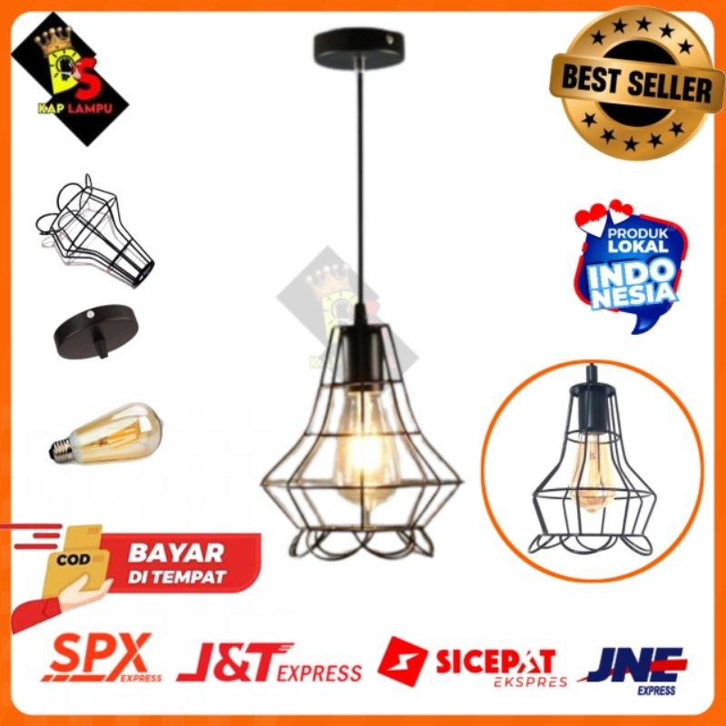 Jual LAMPU GANTUNG BESI BAWANG INDUSTRIAL MINIMALIS | Shopee Indonesia