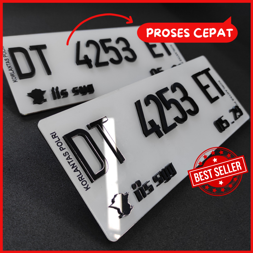 Jual Plat Nomor Akrilik Huruf Timbul Sepeda Motor Dengan Baut | Shopee ...