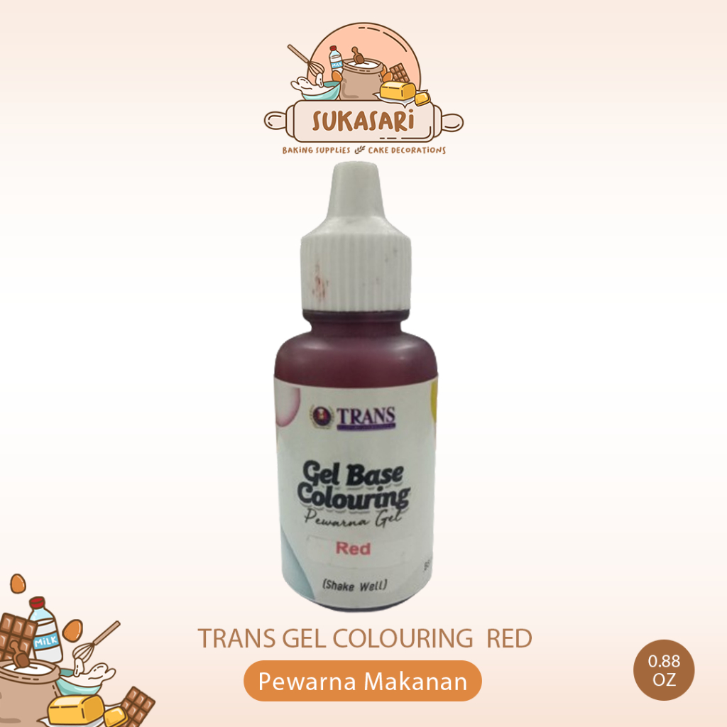 Jual Trans Gel Colouring Red 0.88oz Pewarna makanan Jel icing color ...