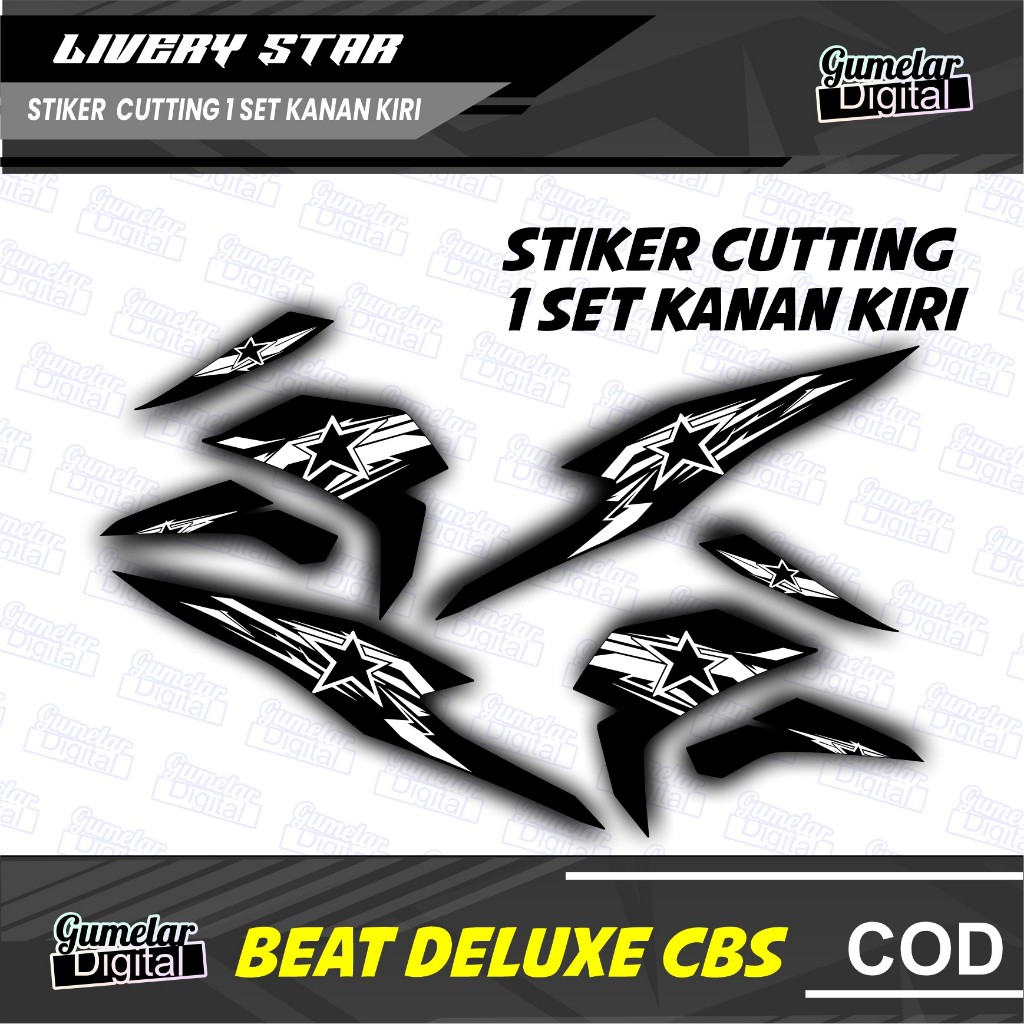 Jual CUTTING STIKER SIMPEL HONDA BEAT DELUXE BEAT STREET LIVERY STAR 3 ...