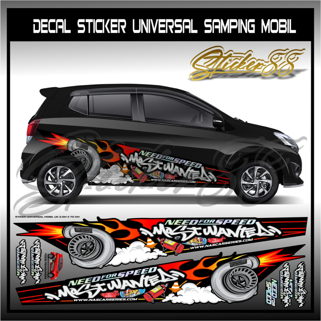 Jual STIKER DECAL UNIVERSAL MOBIL AYLA DESAIN GRAFIS NEED FOR SPEED ...