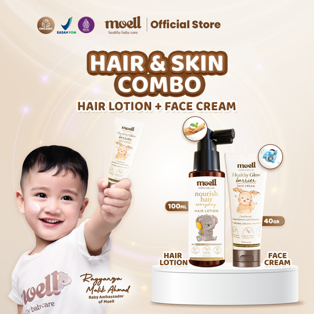 Jual Moell Special Bundling Hair & Skin Combo Hair Lotion 100ml & Face ...