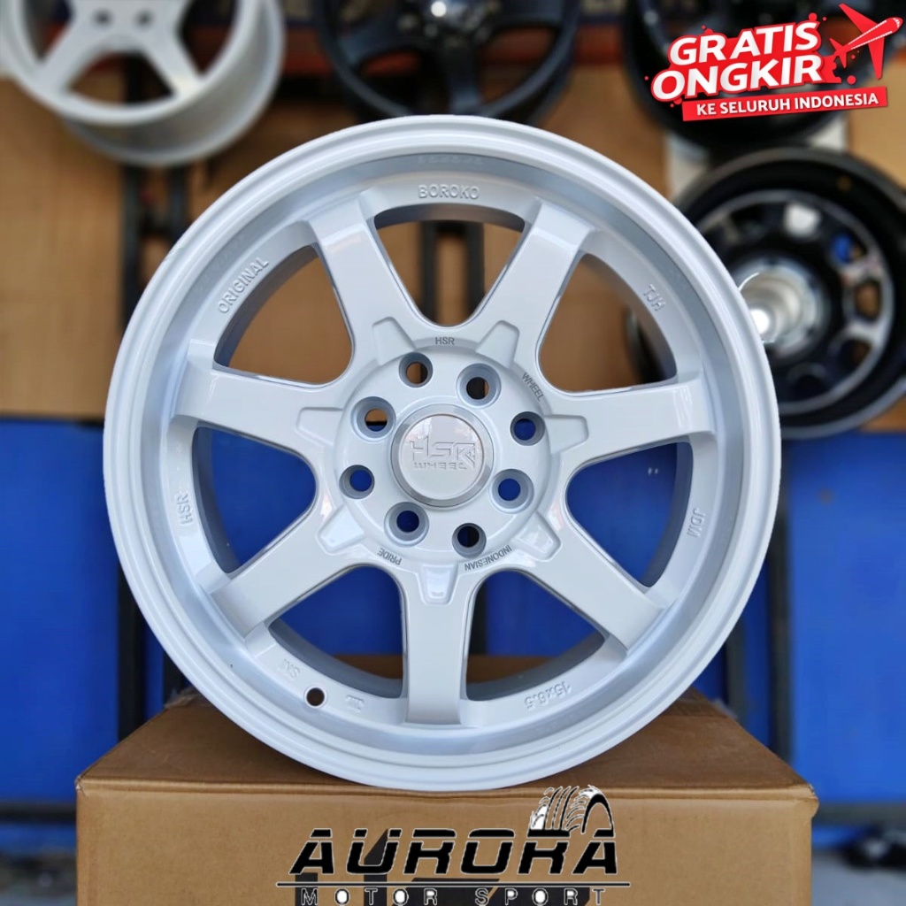 Jual Velg ring 15 te37 mobil brio agya ayla calya sigra HSR Boroko TJH R15 lebar 6,5 putih ...