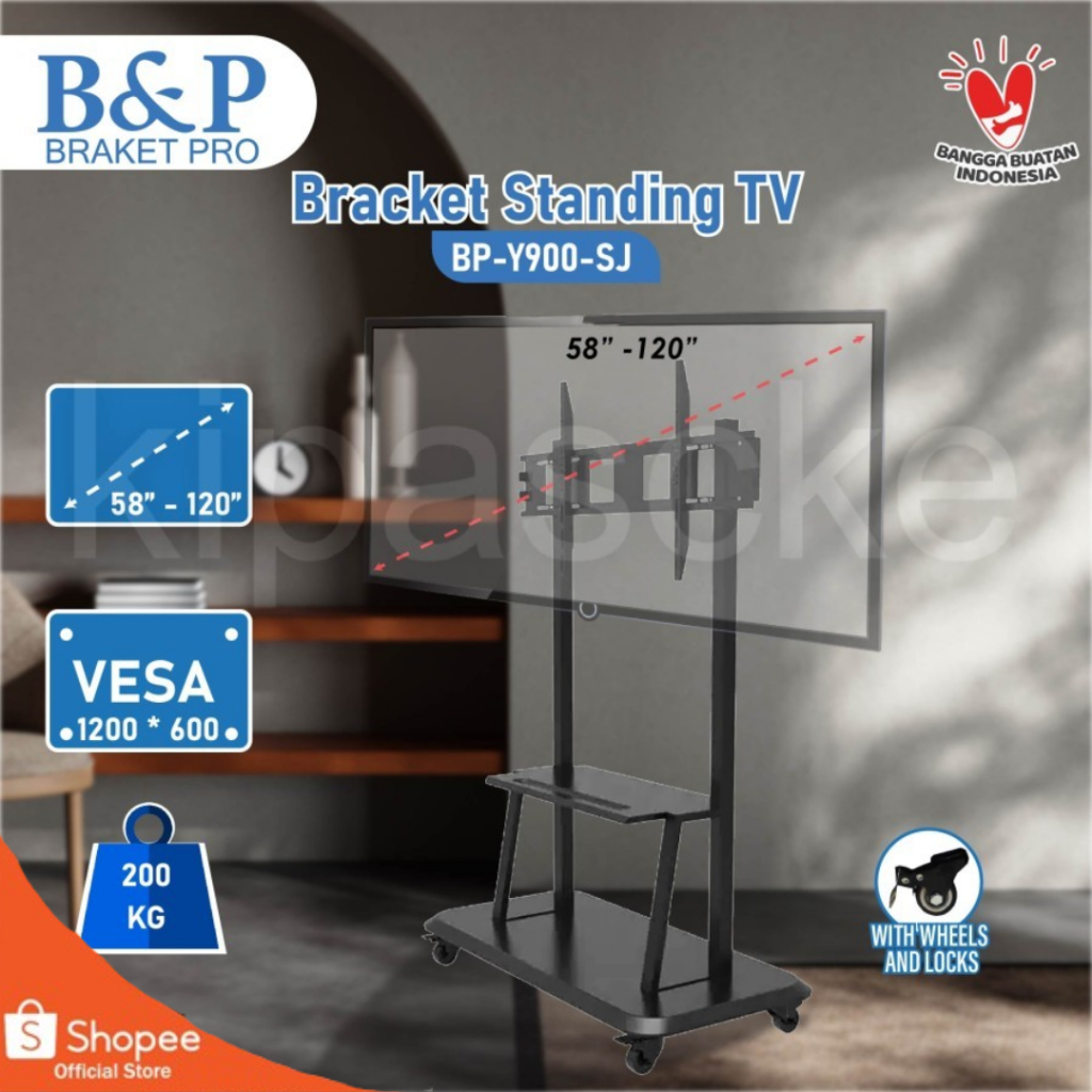 Jual Bracket Pro BP-Y900-SJ Standing Bracket TV Stand 50 52 55 60 65 70 ...