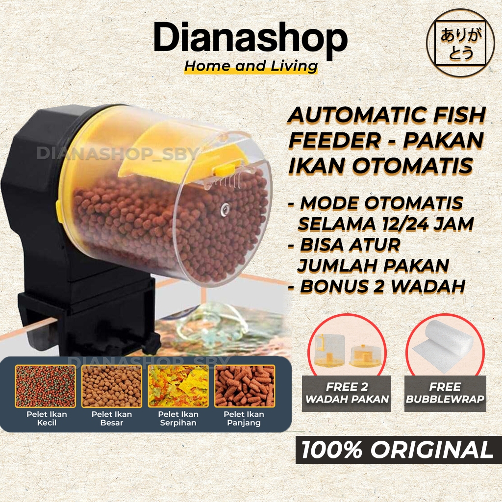 Jual Dispenser Tempat Pakan Ikan Otomatis Automatic Fish Feeder ...