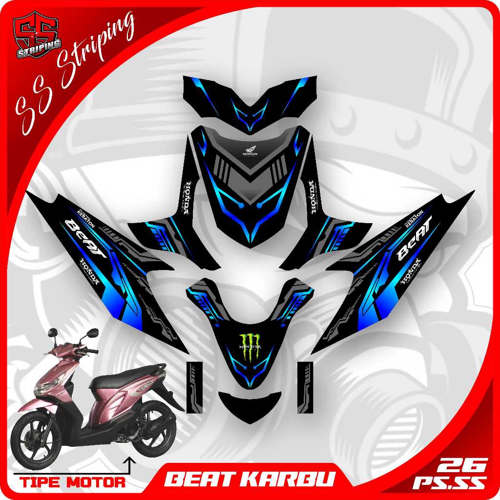 Jual (COD)DECAL STICKER FULLBODY BEAT KARBU STIKER FULLBODY BEAT ...
