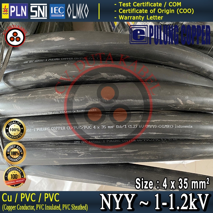 Jual Kabel NYY 4x35 mm2 PULUNG COPPER /4 x 35 mm2/4x35mm2/4x35 mm ...
