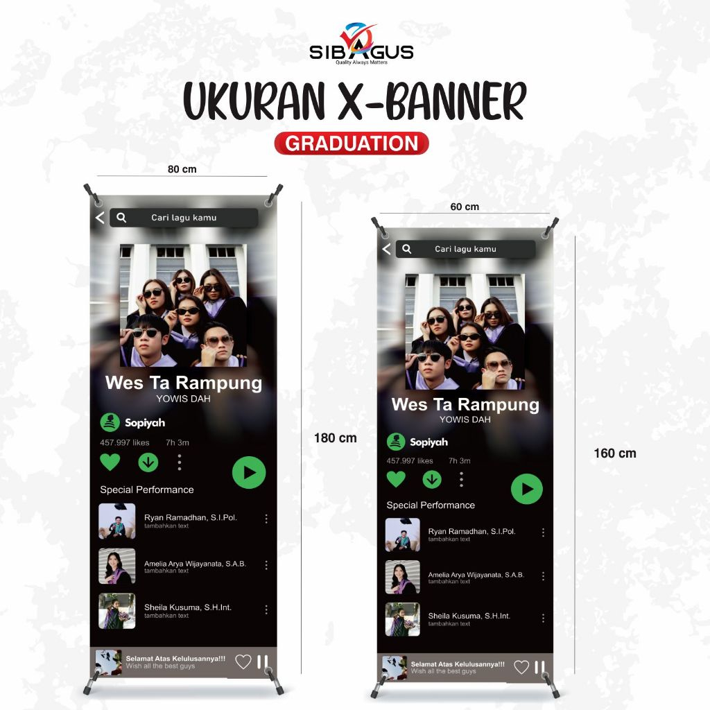 Jual X Banner Wisuda | Standing Banner Wisuda | Banner Sidang | Banner ...
