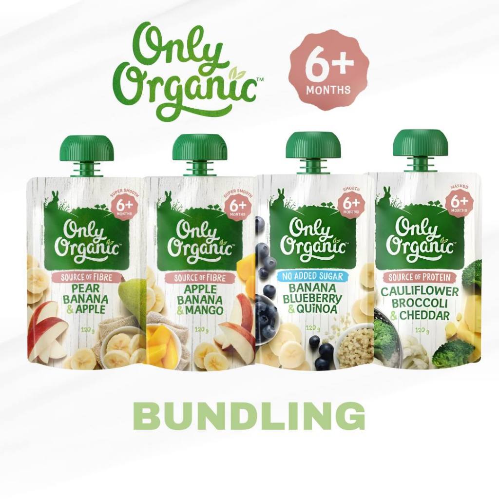 Jual Bundling Only Organic Pouch 6m+ (4 Pcs) | Shopee Indonesia