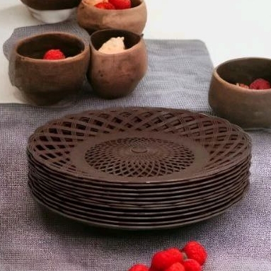 Jual Paket Piring Makan Rotan STY Plastik/ Piring Rotan 6pcs dan 12pcs / Piring Hajatan / Piring ...