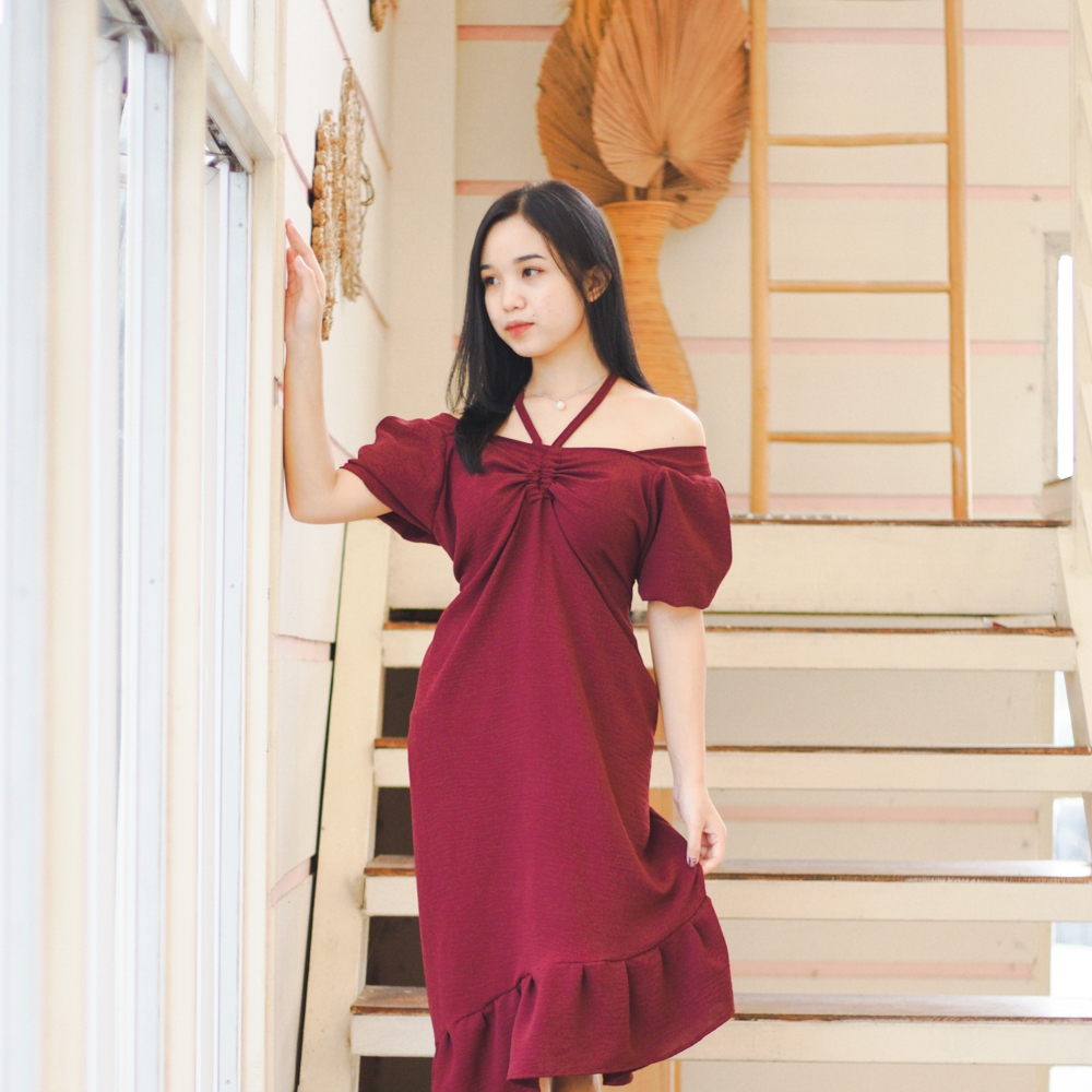 Jual Midi Dress Yaara Korean Style serut dada LD 120 by Dasteran ...