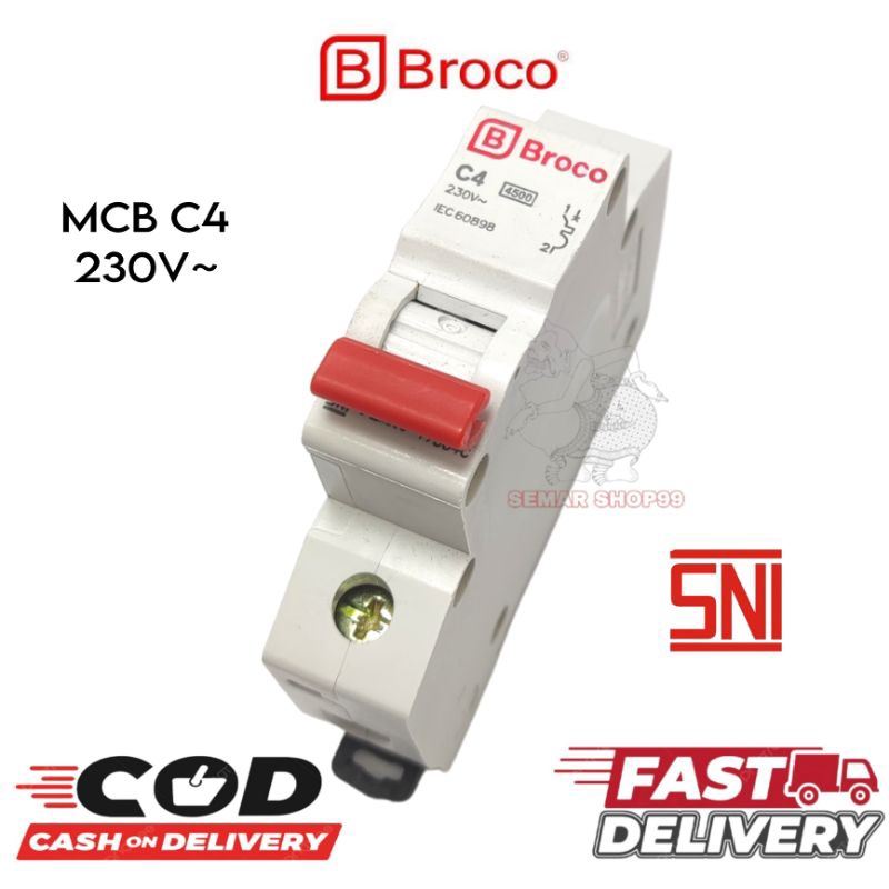 Jual MCB Broco 1Phase 4A / Broco Mcb 4A /Broco Mcb Circuit Breaker 1 Phase / Mcb Broco/ Mcb ...