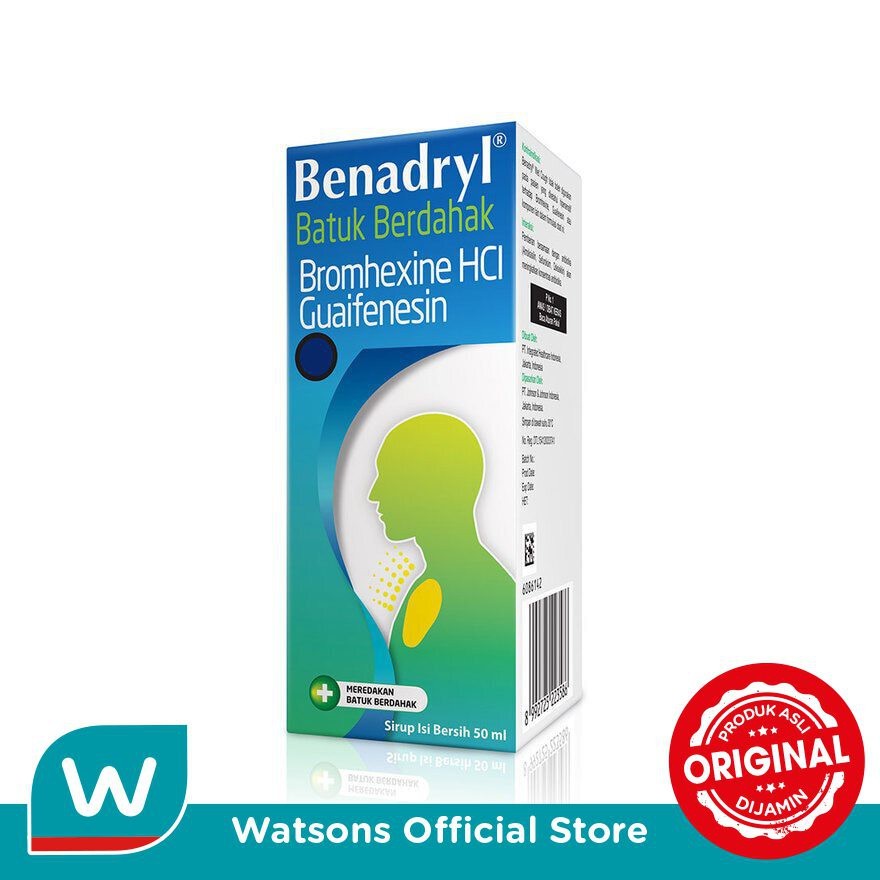 Jual Benadryl Sirup Obat Batuk Berdahak 50ml | Shopee Indonesia