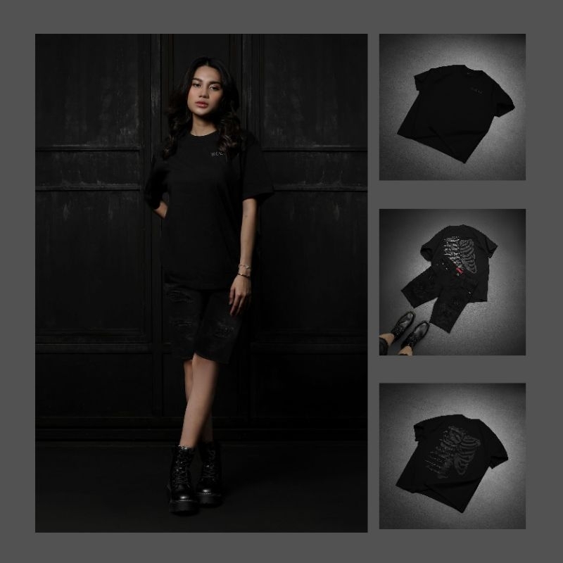 Jual rucas fallen angel wings skeleton tee / rucas falen angel wings ...