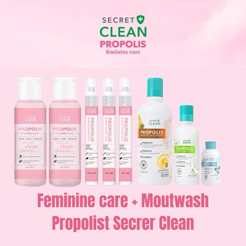 Jual Secret Clean Propolis Feminine Care & Antiseptic Mouthwash 150ml ...