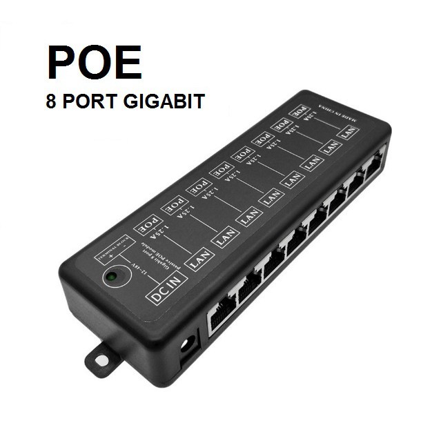 Jual Switch HUB POE Injector 8 Port Hsairpo (No Adaptor) | Shopee Indonesia