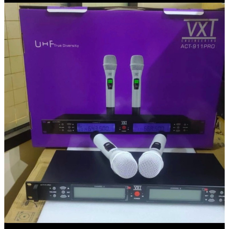 Jual Mic Wireless VXT ACT 911 ACT911 ACT-911 Dual Handle Original ...
