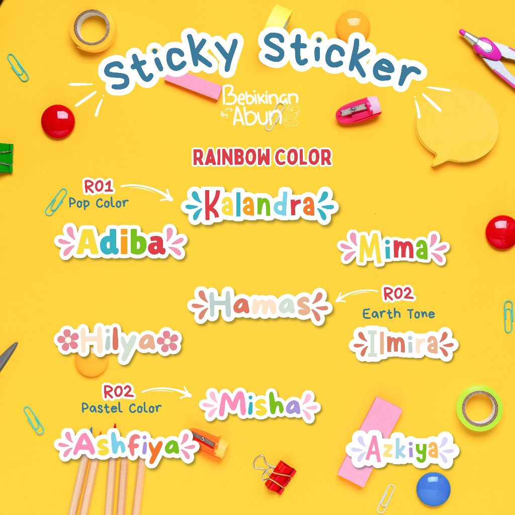 Jual Sticker Nama Custom| Sticker Label Nama | Sticker Anti Air ...