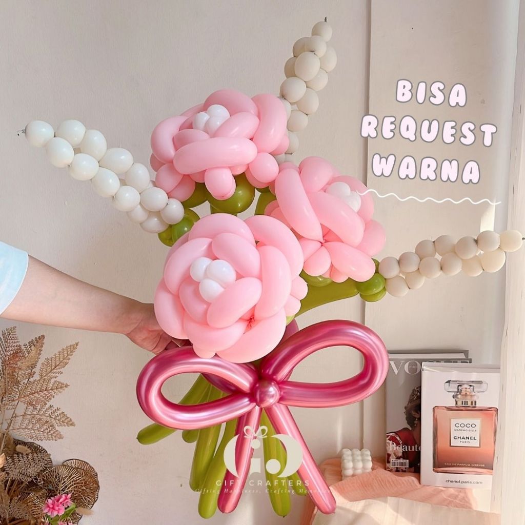Jual Korean Balloon Twist Peony Edition - Buket Bunga Balon - Balon ...