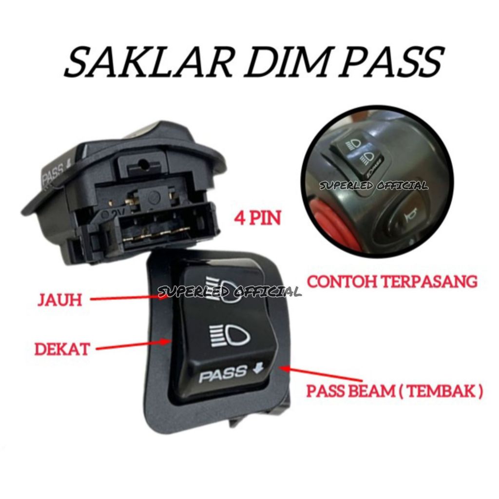 Jual Saklar Pass Beam 4 Pin Tombol Pass Beam Motor Honda Saklar Vietnam ...