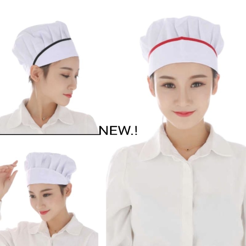 Jual RAKSA JAYA Topi jamur new, topi masak topi koki chef, topi wanita ...