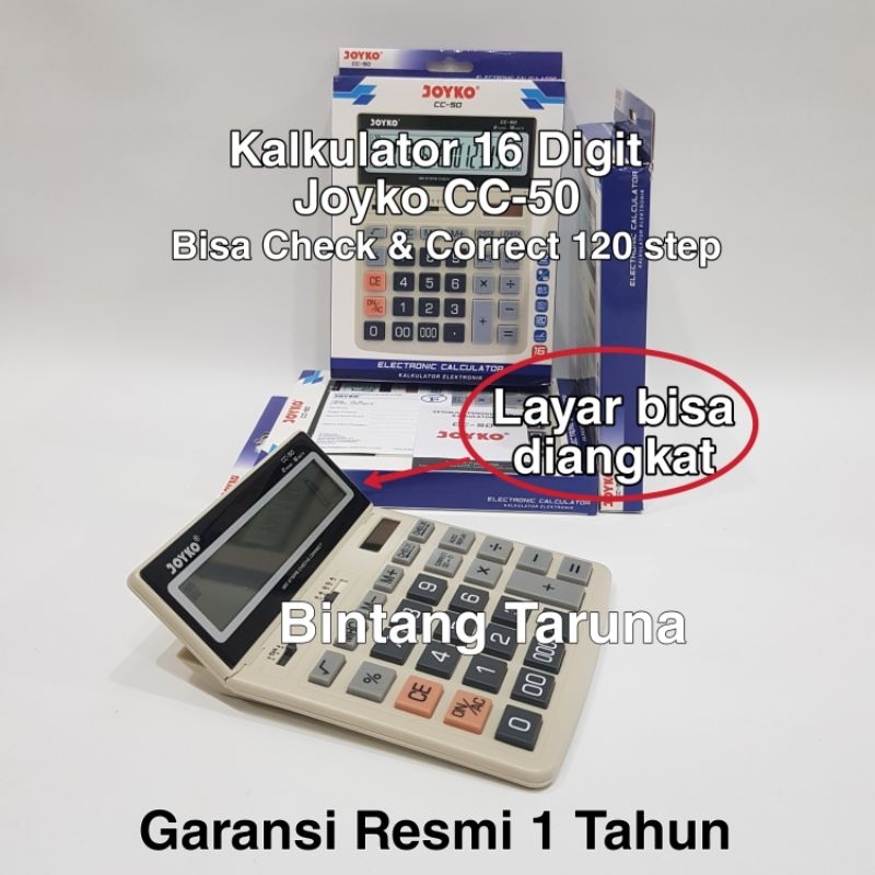 Jual Kalkulator Joyko CC50 Calculator Joyko CC-50 Kalkulator 16 digit ...