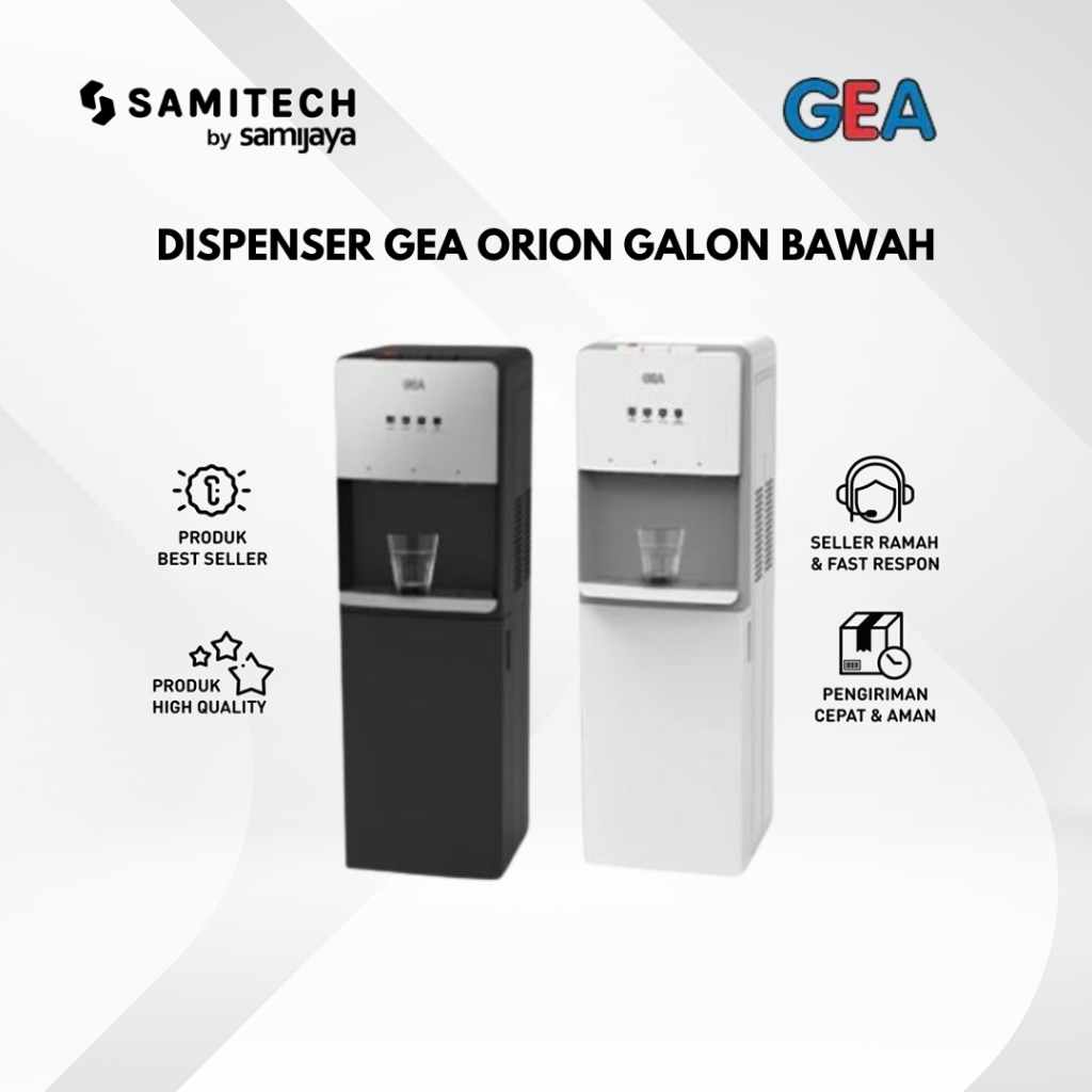Jual DISPENSER AIR GEA ORION BLACK & WHITE GALON BAWAH 190W | Shopee ...