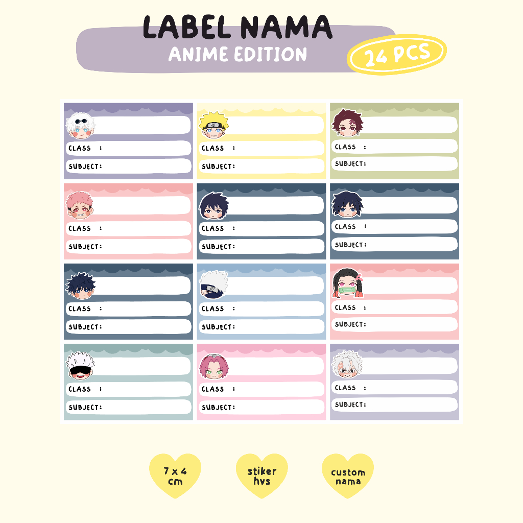 Jual [COD] 24 PCS ANIME STIKER LABEL BUKU CUSTOM | Shopee Indonesia