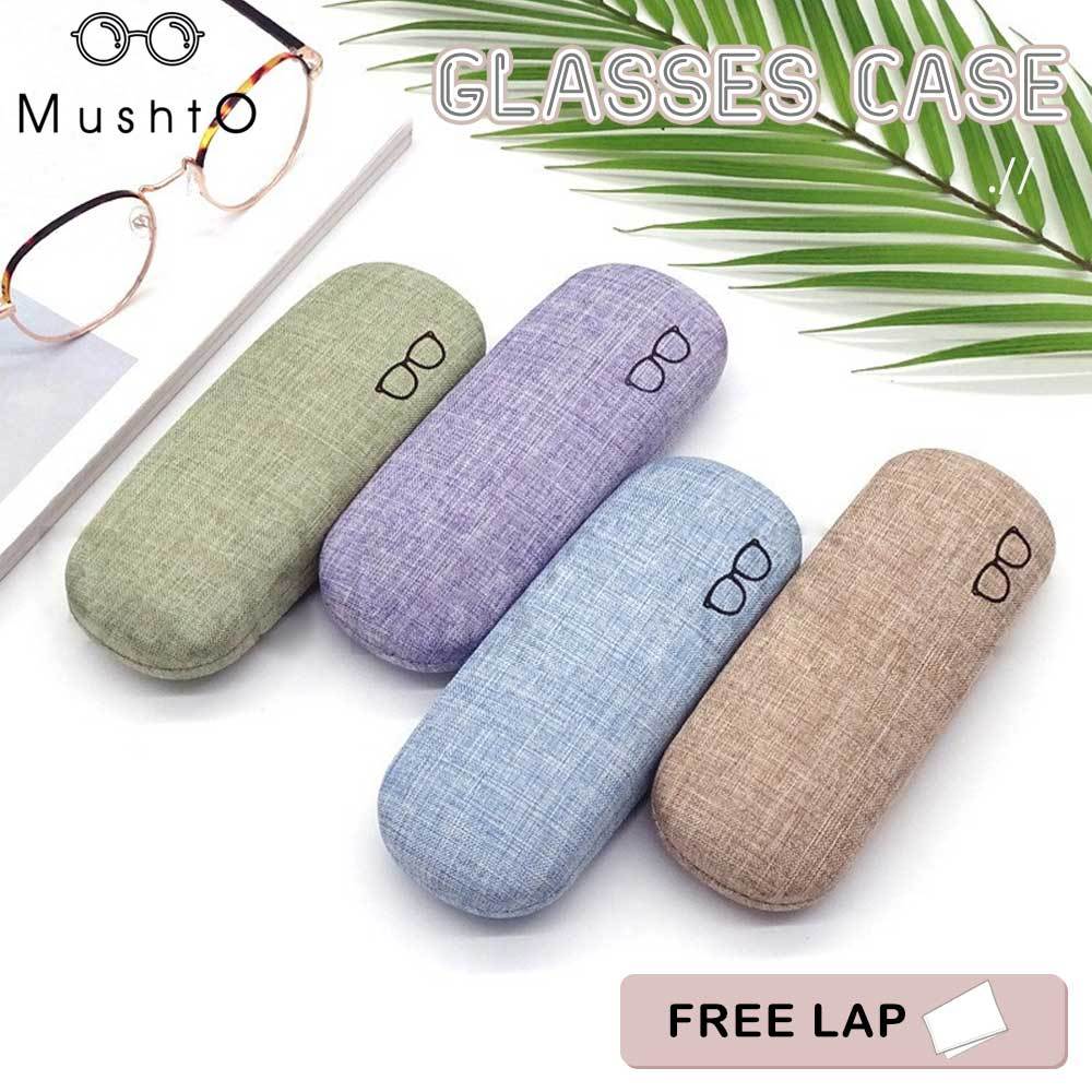 Jual Mushto Tepat Kacamata Box / Tempat Kacamata Motif Polos Hard Case ...