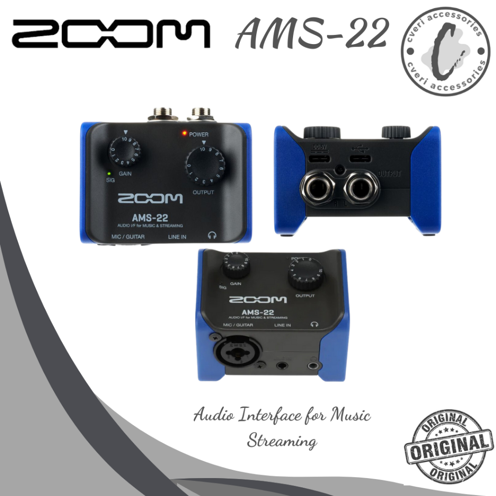Jual Zoom AMS-22 Audio Interface For Music & Streaming Original Soundcard AMS22 | Shopee Indonesia