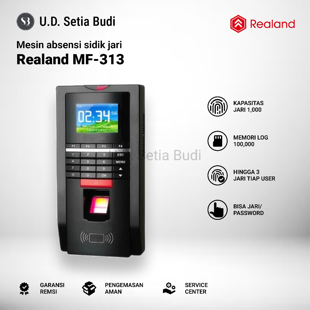 Jual Mesin Absensi Biometrik Jari Realand MF131 Time Attendance MF-131 ...