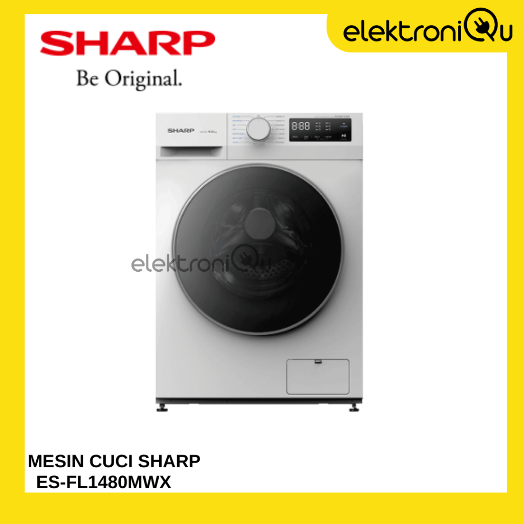Jual Mesin Cuci Sharp Front Loading ES-FL1480MWX Inverter Technology 8 ...
