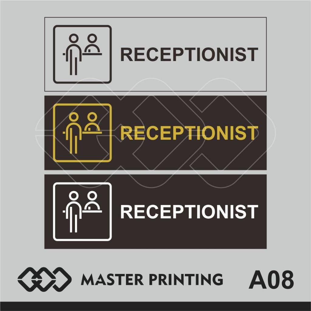 Jual A08 - Acrylic Sign, Stiker Akrilik Receptionist (Resepsionis ...