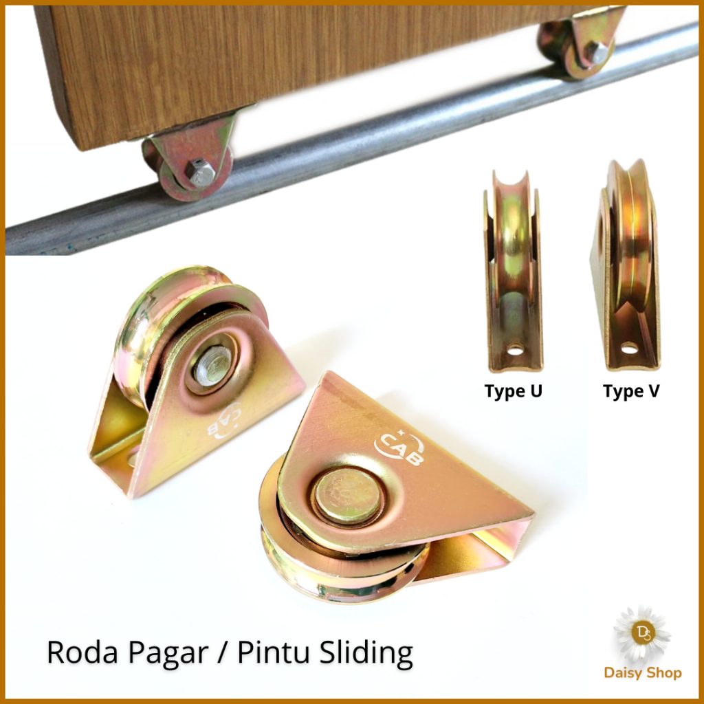 Jual (DS) Roda Pintu Pagar Rel Model U V 50mm 60mm 70mm / Roda Pintu ...