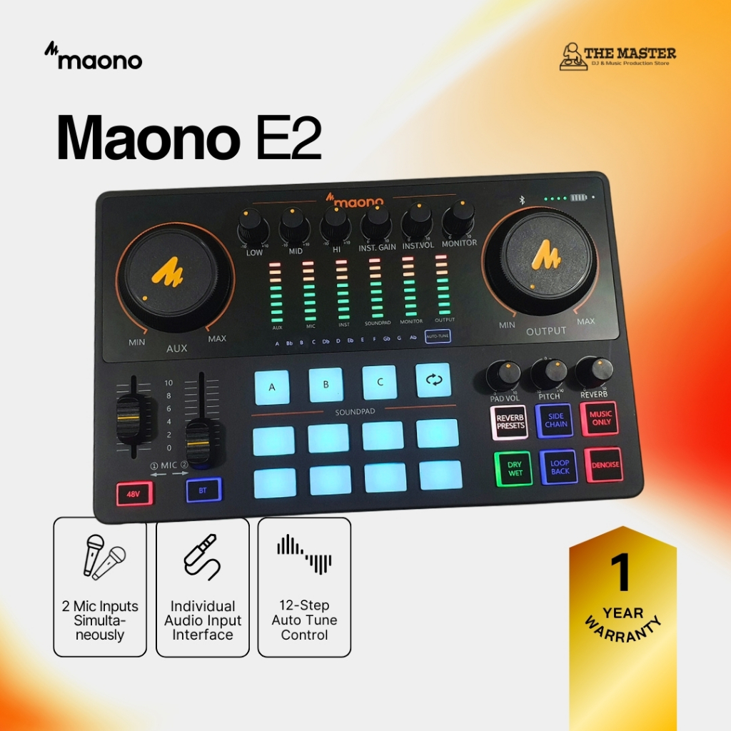 Jual Maono E2 | AME2 Mixer Soundcard Audio Interface Live Streaming ...