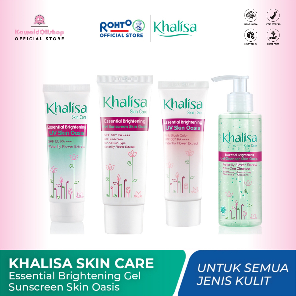 Jual Khalisa Essential Brightening Gel & UV Skin Oasis | Shopee Indonesia
