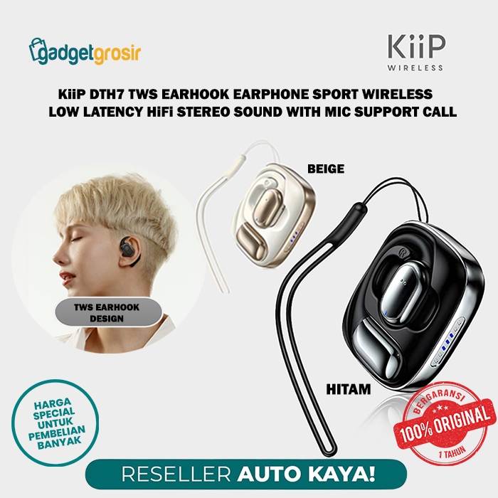 Jual KiiP Wireless TWS DTH7 Earphone Bluetooth 5.4 Earhook Sport Gaming ...