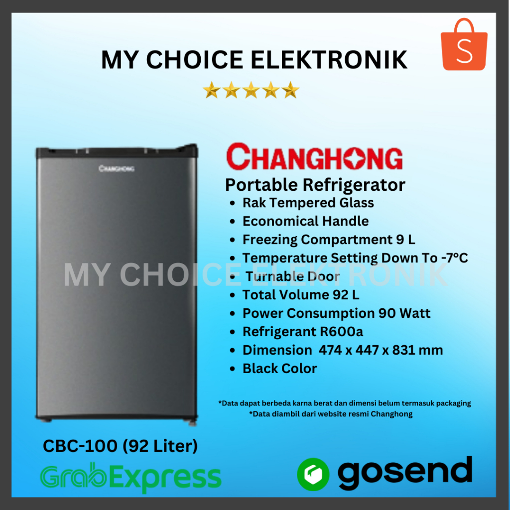 Jual Changhong CBC-100 Kulkas Portable / CBC 100 (100Ltr ) (Black) | Shopee Indonesia