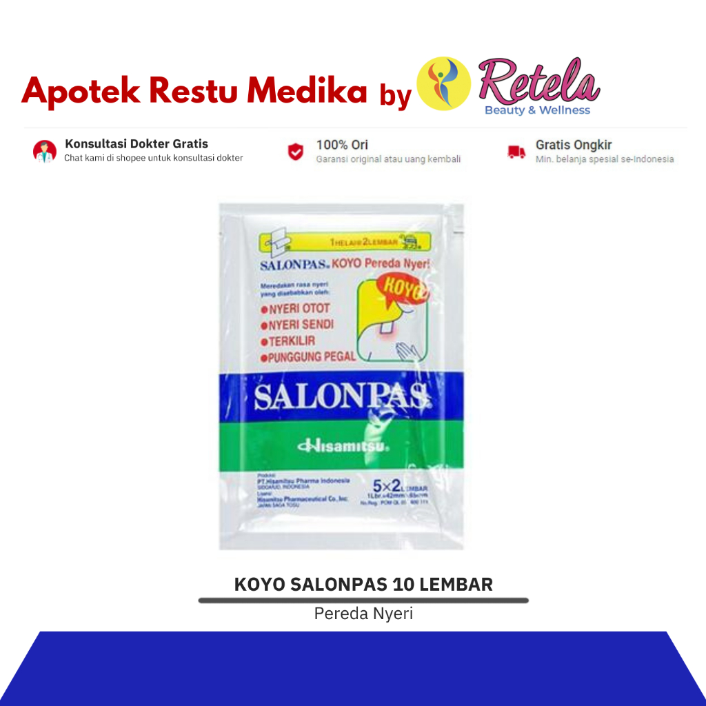 Jual KOYO SALONPAS SUPER BIRU 2 X 5 1 SACHET ISI 10 LEMBAR | Shopee ...