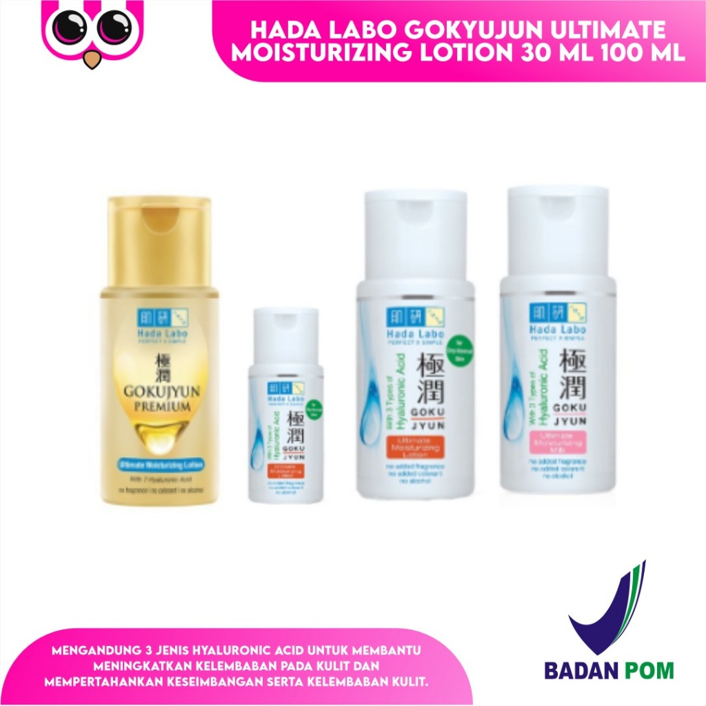 Jual HADA LABO GOKYUJUN ULTIMATE MOISTURIZING LOTION 30 ML 100 ML MILK PREMIUM LIGHT BODYCARE ...