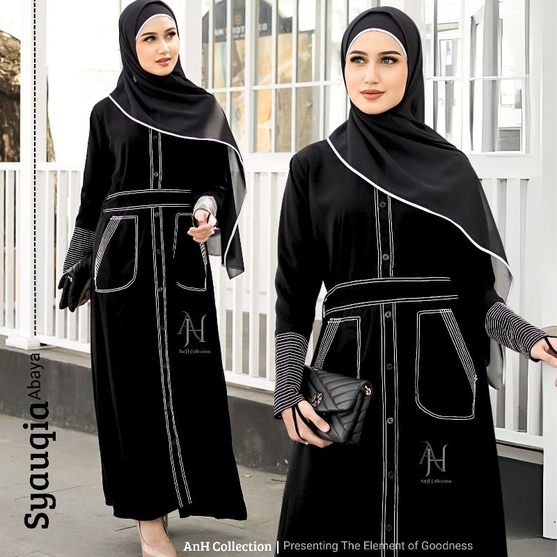 Jual Abaya Gamis Hitam Syari Syauqia Saudi Dubai Turki Mesir | Shopee ...