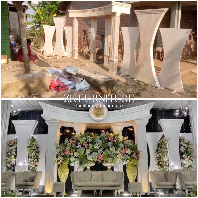 Jual backdrop pernikahan triplek / pelaminan backdrop triplek terbaru ...