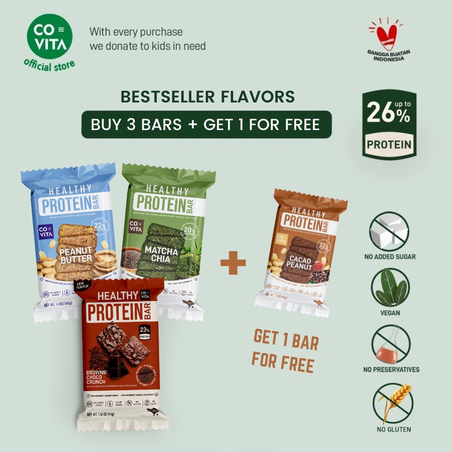 Jual Bundle - Beli Bestseller Bars + 1 gratis - Covita Healthy Protein ...