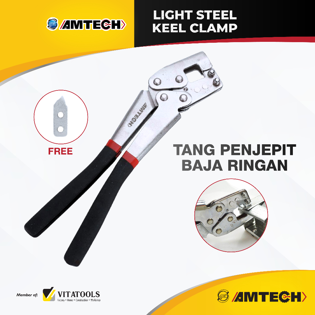Jual AMTECH Tang Penjepit Baja Ringan / Light Steel Keel Clamp | Shopee ...
