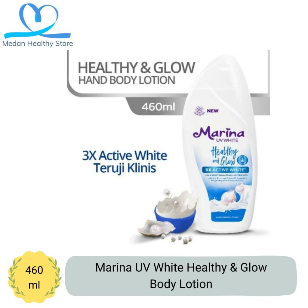 Jual Marina UV White Healthy & Glow Body Lotion 460 ml | Shopee Indonesia