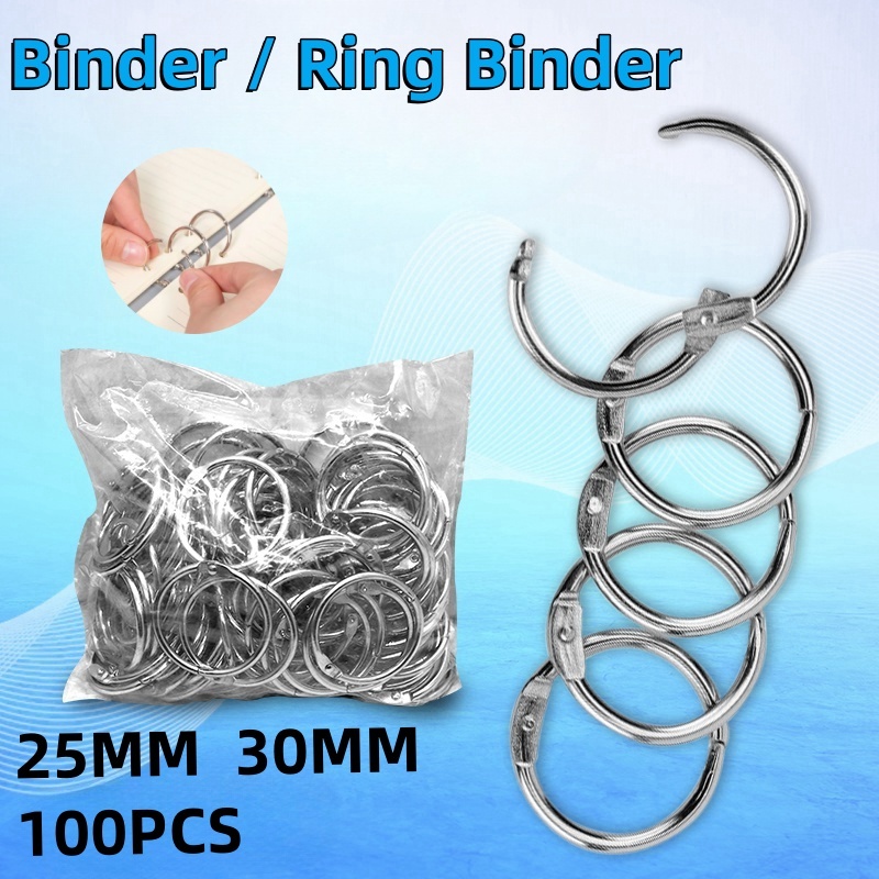 Jual 100Pcs Ring Binder Buka Tutup 25-30mm /dengan Sampel Buku Ring ...