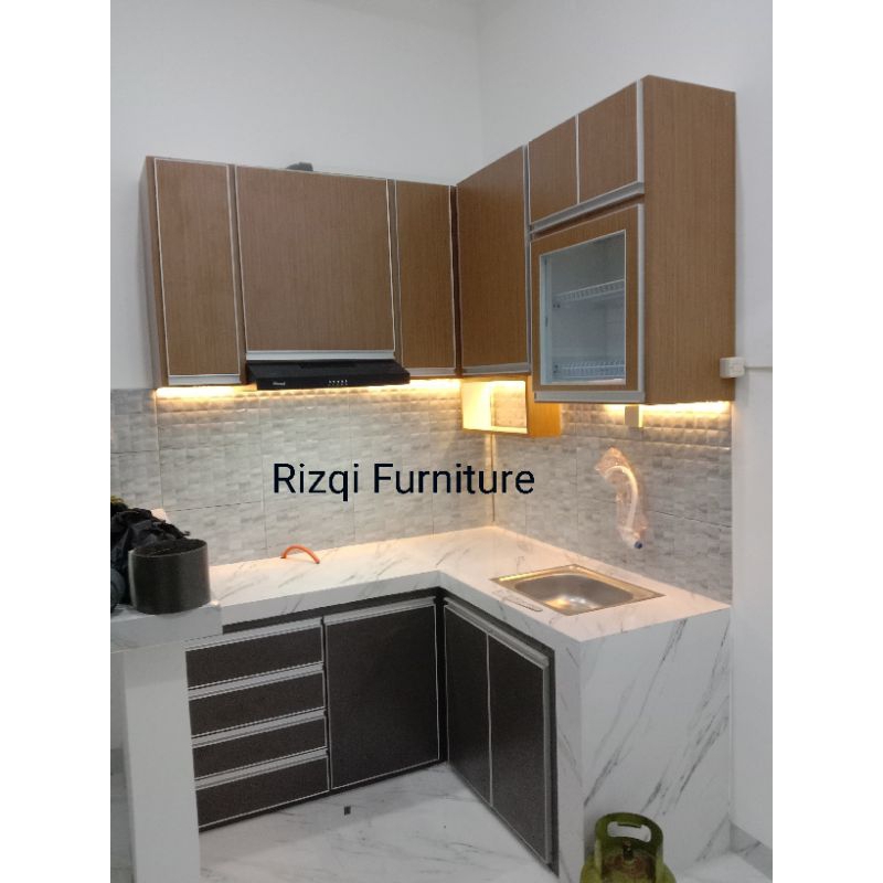 Jual Kitchen Set Minimalis Finishing HPL Taco | Shopee Indonesia