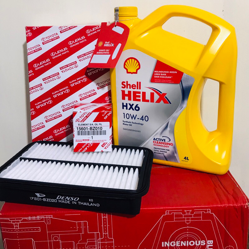 Jual Oli mesin shell helix HX6 10W-40 4L / paket filter oli avanza ...