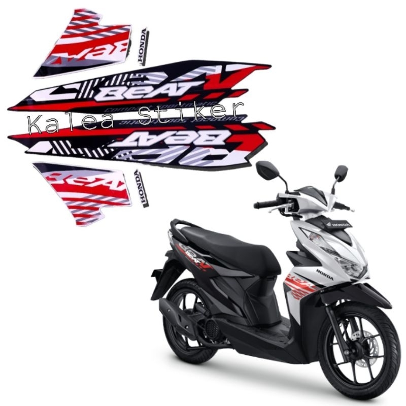 Jual STRIPING STIKER LIS LES POLET BODY MOTOR HONDA BEAT CBS 2022 PUTIH ...